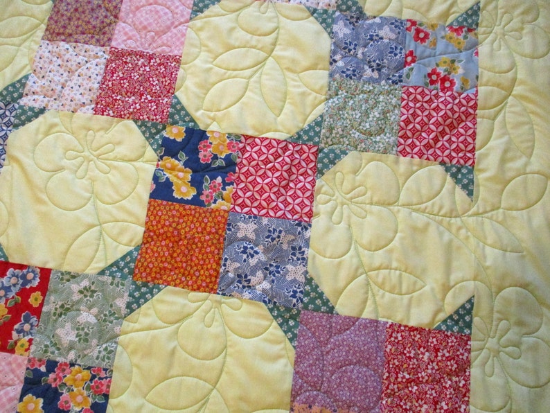 New USA Handmade Twin Size Quilt- 4-patch Snowball Patchwork 64" X 70 ...