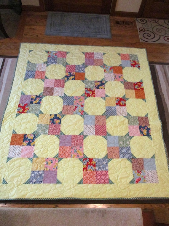 New USA Handmade Twin Size Quilt 4-patch Snowball Patchwork - Etsy