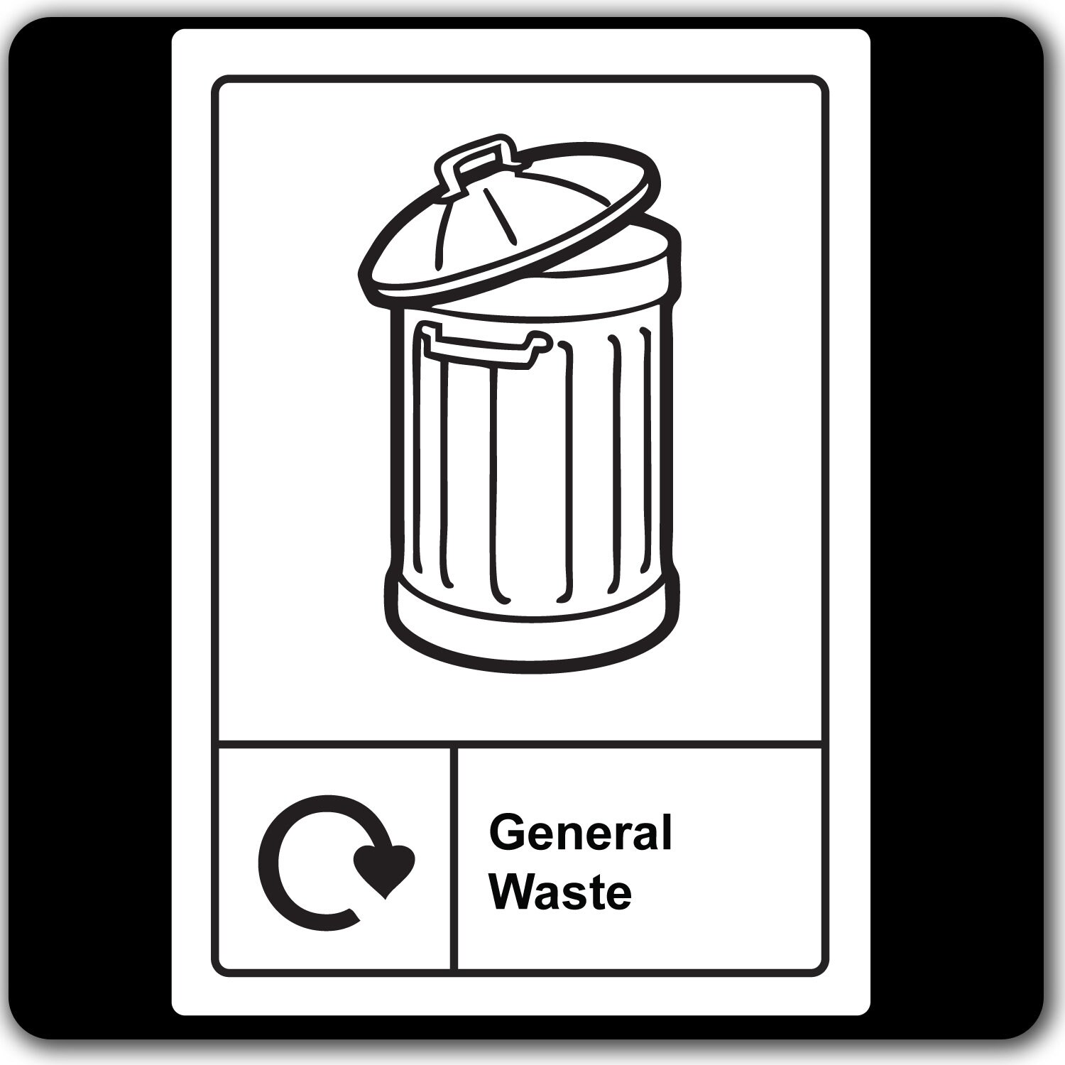 Recycling Sticker Waste Signage Sign Home Wheelie Bin Window Decal ...