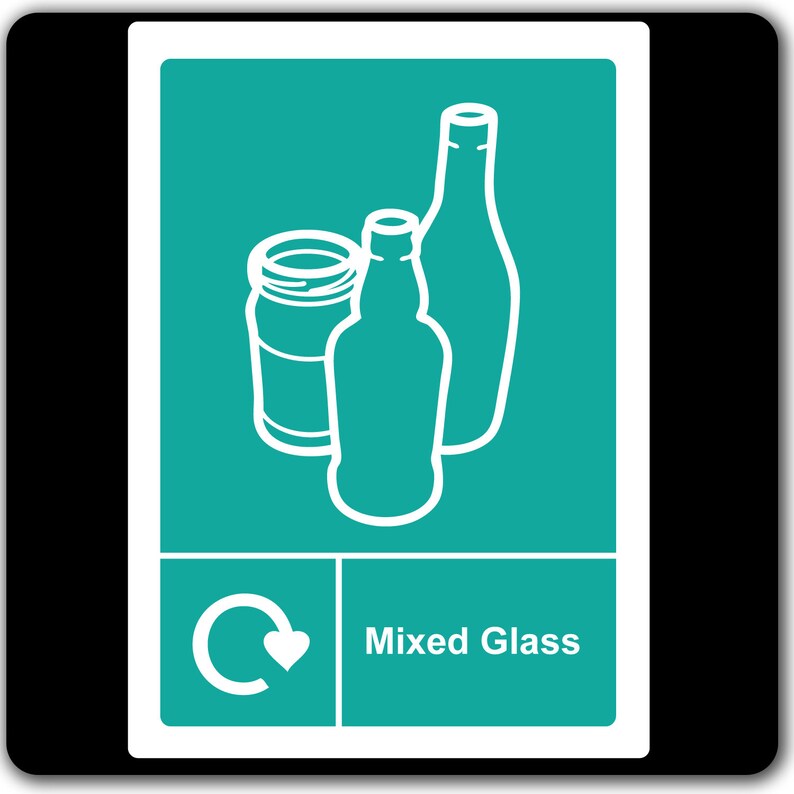 Recycling Sticker Waste Signage Sign Home Wheelie Bin Window Decal ...