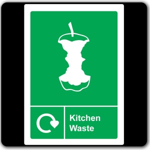 Recycling Sticker Waste Signage Sign Home Wheelie Bin Window Decal ...