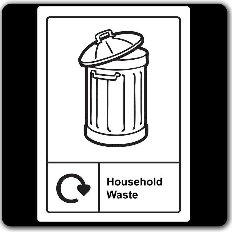 Recycling Sticker Waste Signage - Sign Home Wheelie Bin Window Decal ...