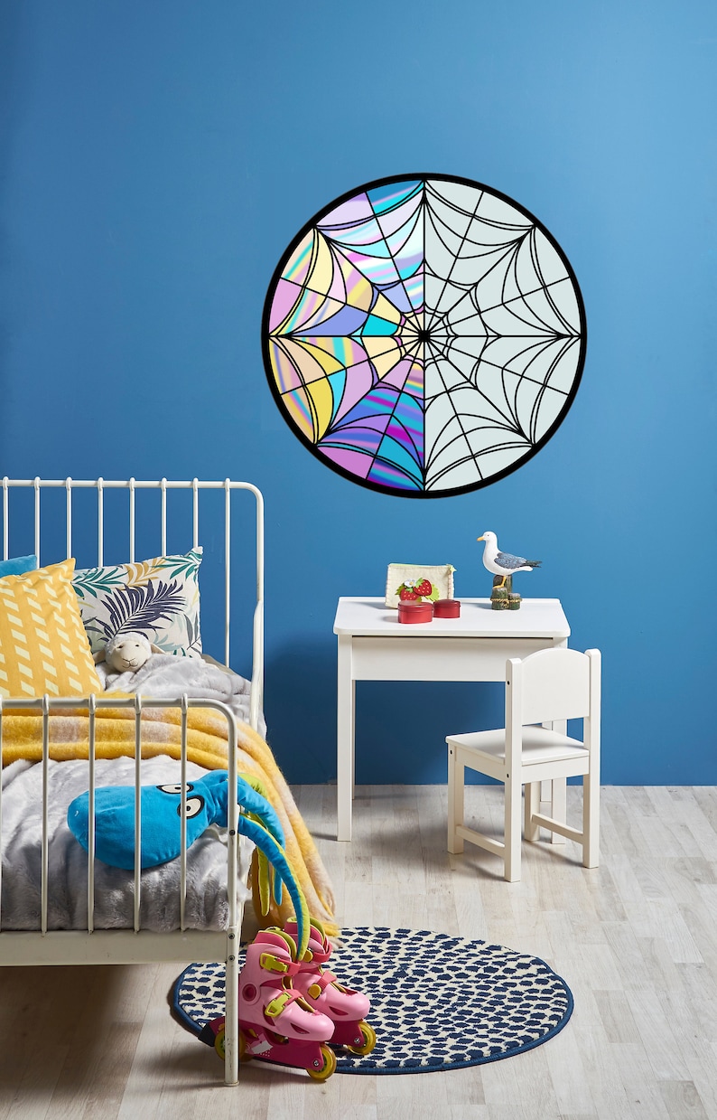 Wednesday Addams Enid Stained Glass Window Nevermore Academy Wall ...