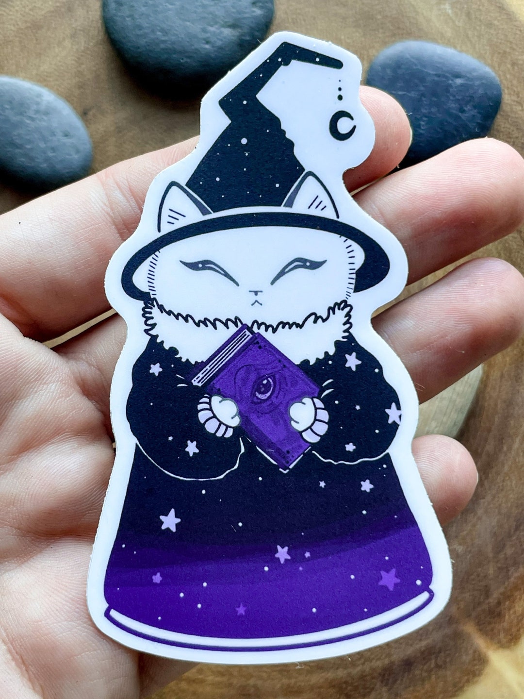 Twilight Magician Kitty Sticker, Vinyl Stickers, Waterproof Stickers - Etsy