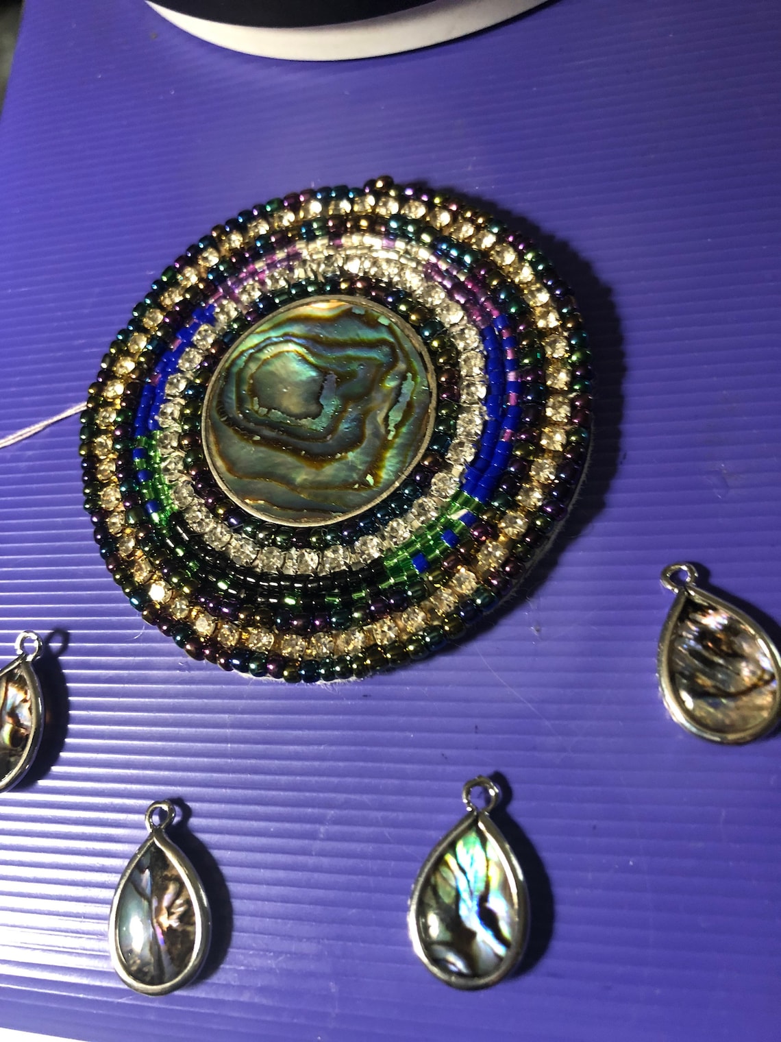 Traditional Beaded Shell Medallion | Etsy