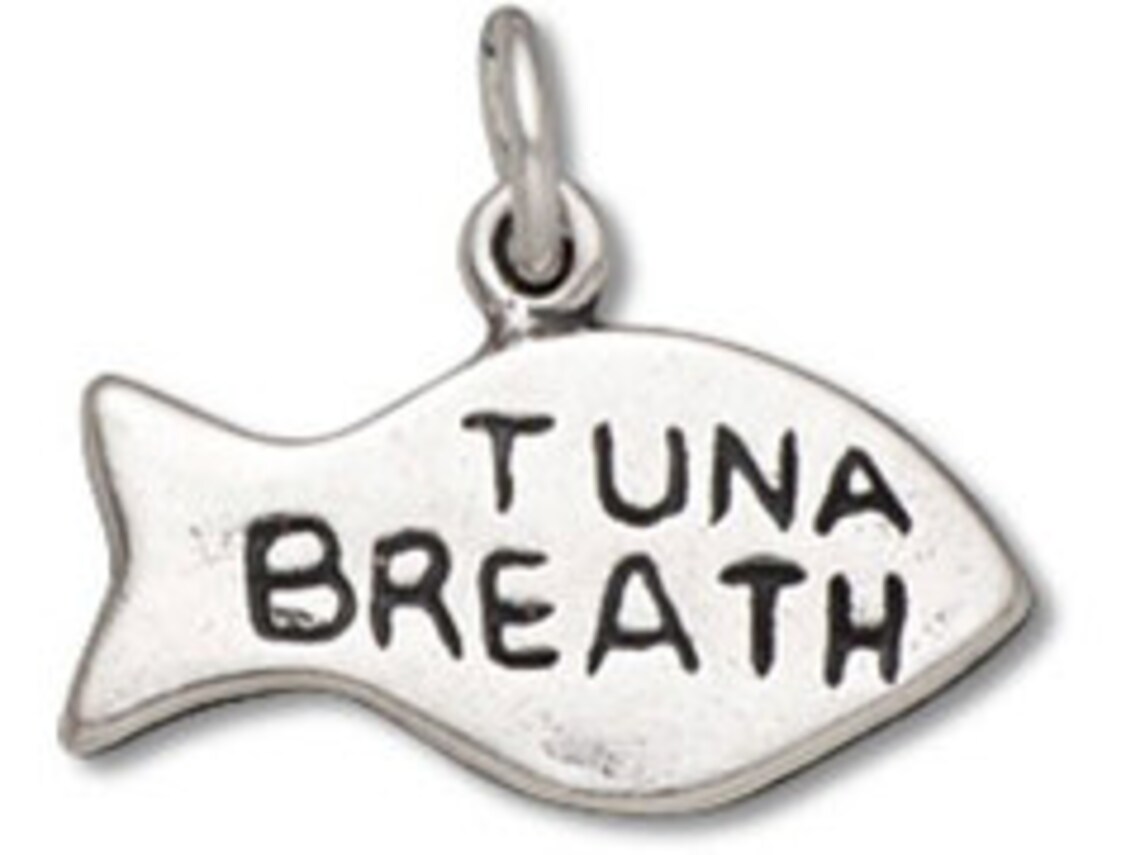 Sterling Silver 17x12mm Tuna Breath Fish Charm Cat Charm - Etsy