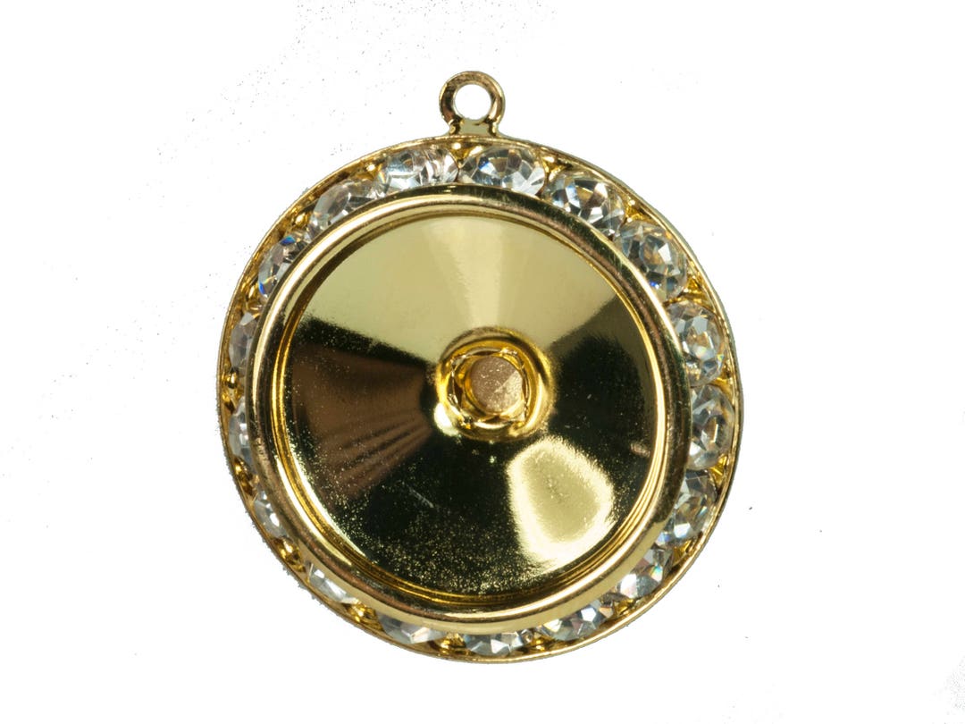 Gold Crystal Bezeled Rivoli Holder for Swarovski 1122 18mm Rivolis (sku ...