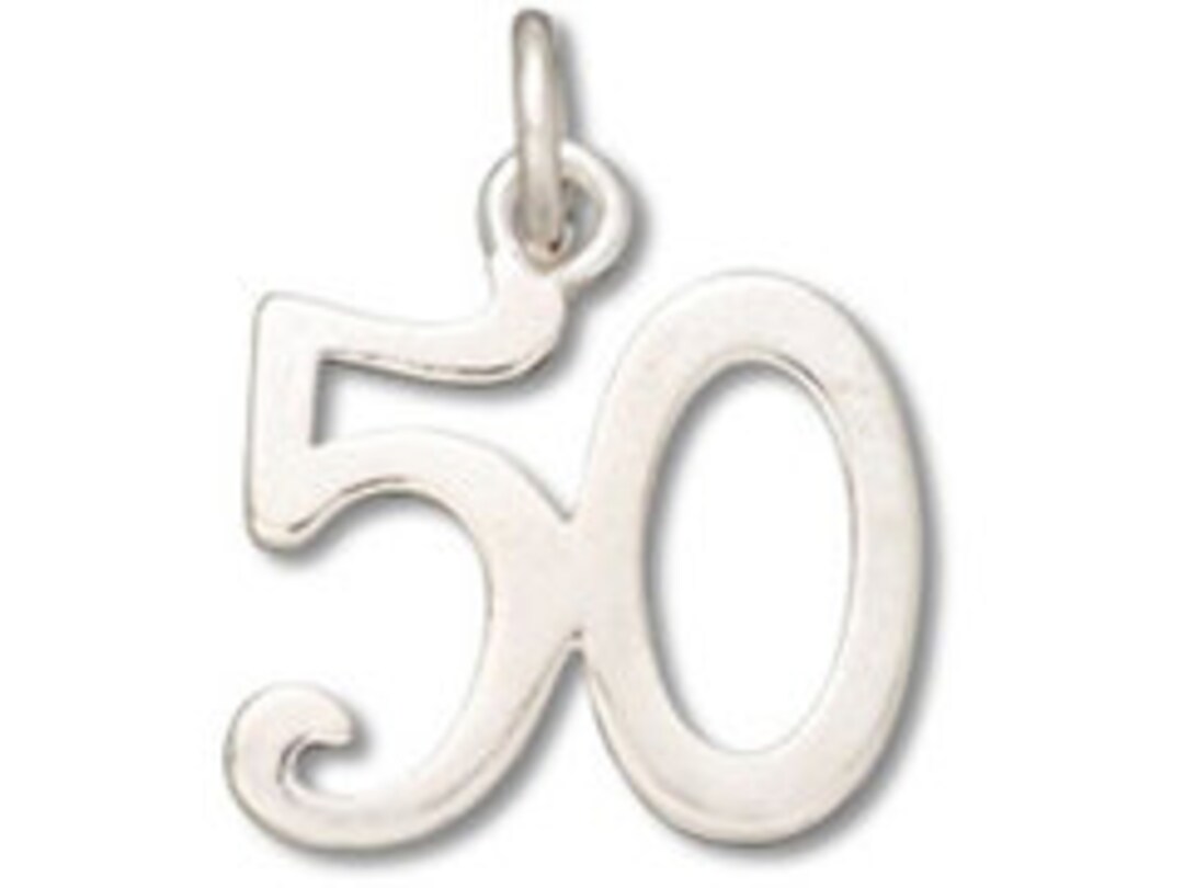 Sterling Silver 50 Fifty Year Old Birthday Anniversary Charm (sku 461 ...
