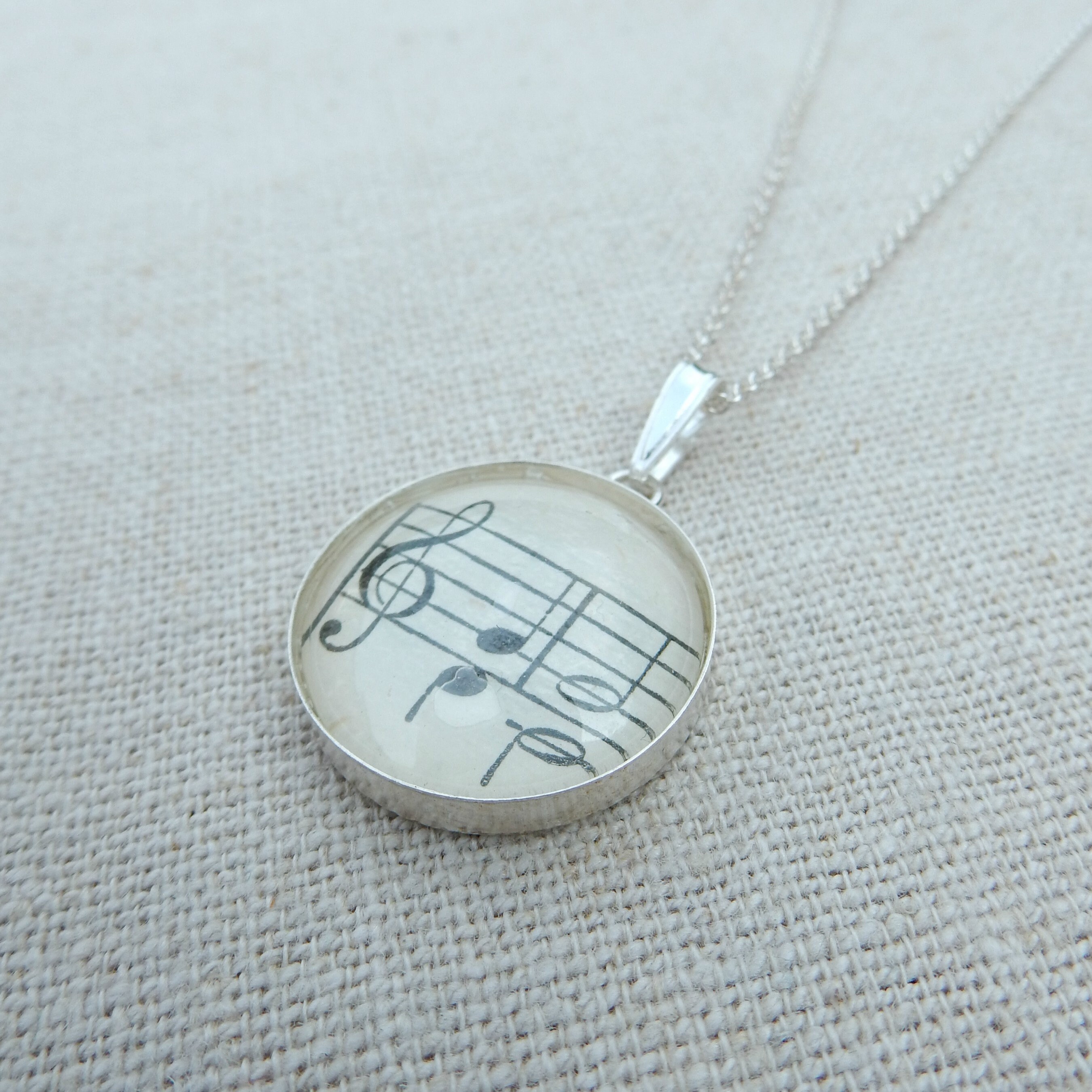 Silver Music Notes Pendant Jewellery for a Musician - Etsy