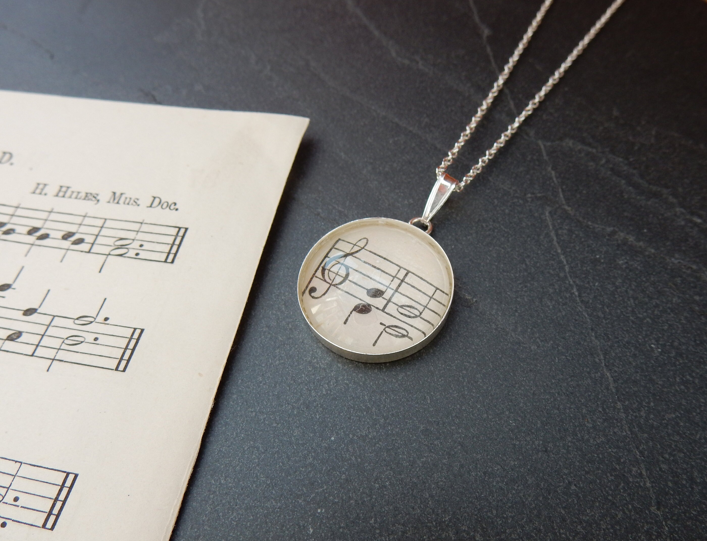 Silver Music Notes Pendant Jewellery for a Musician - Etsy