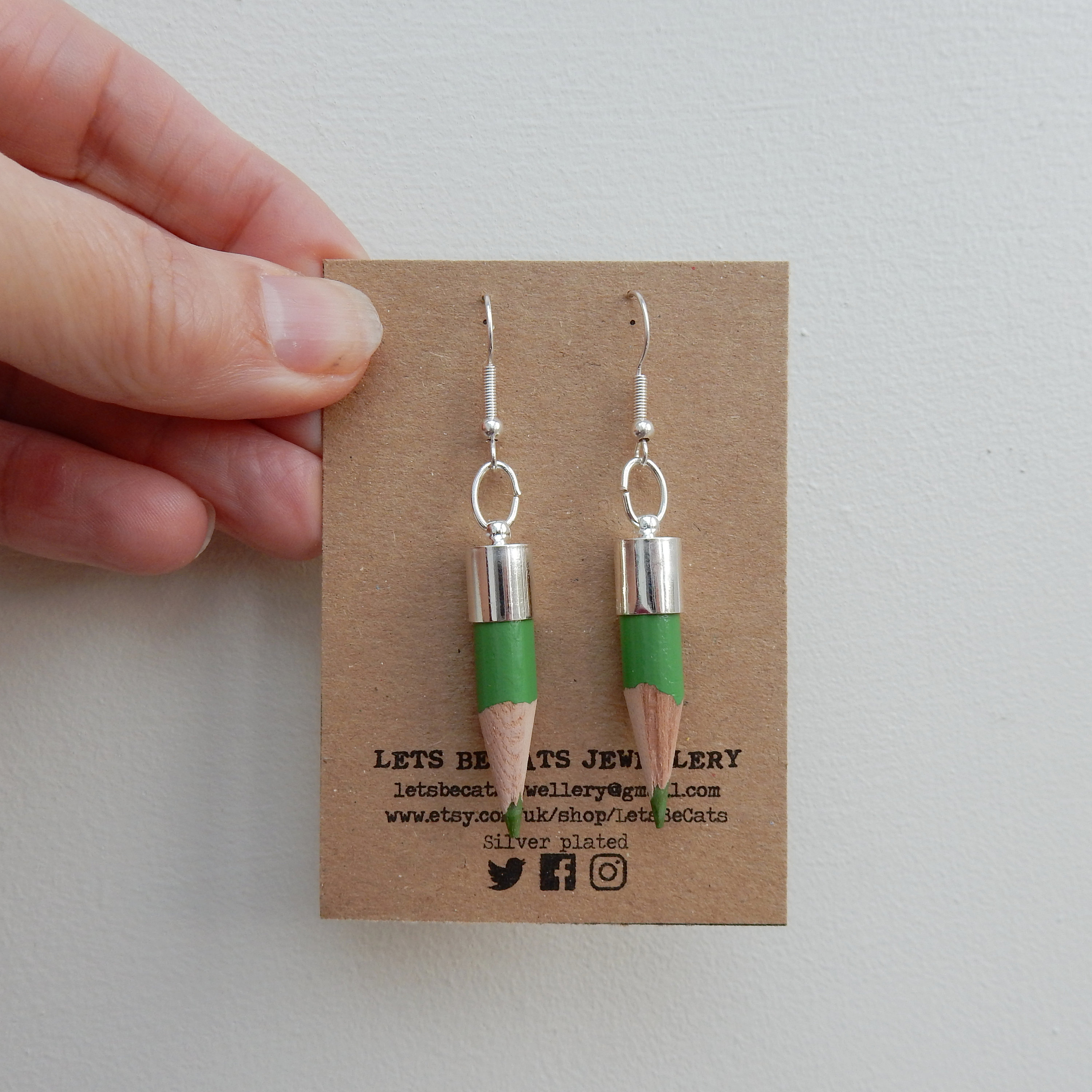Green coloured pencil earrings teacher appreciation gifts | Etsy