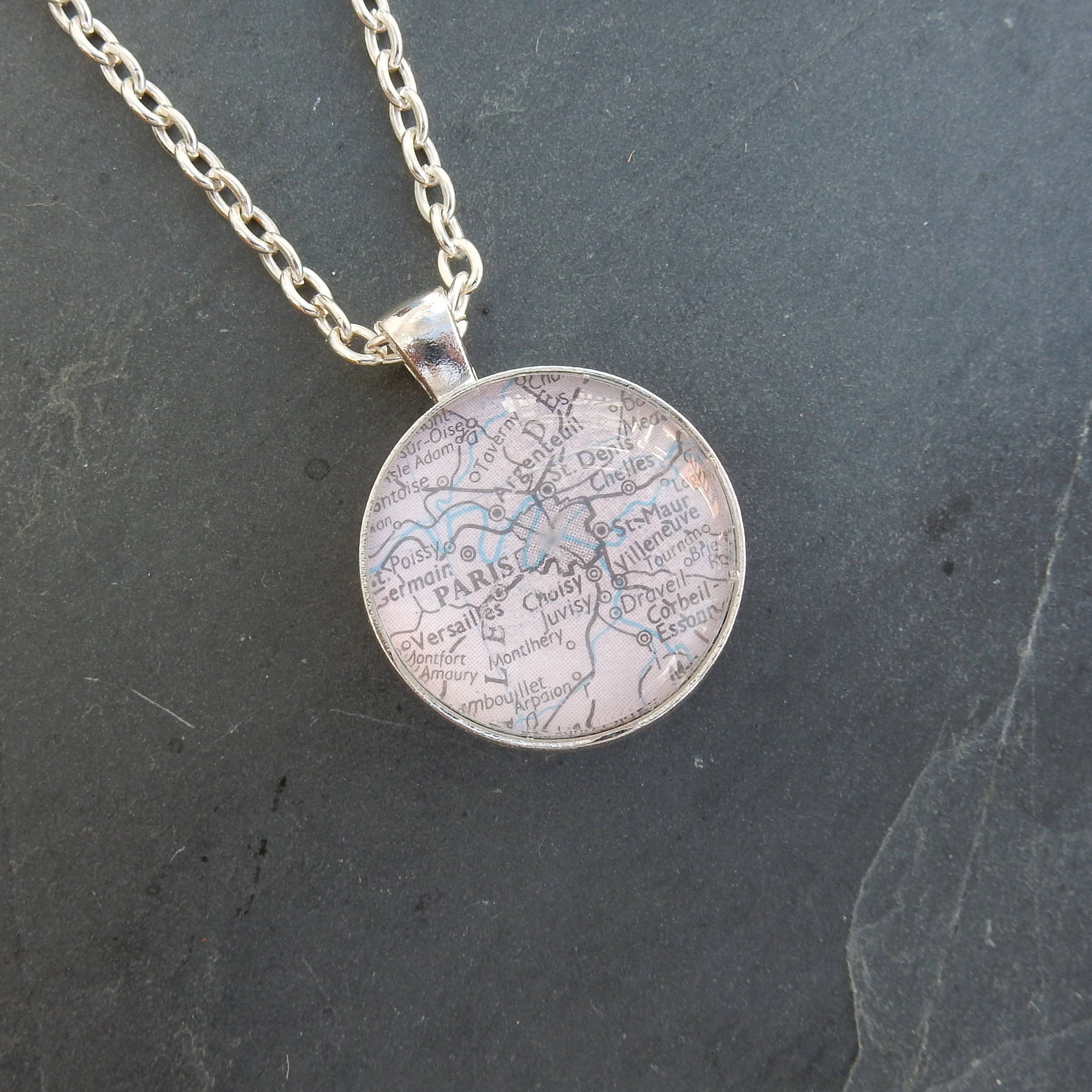 Custom Long Distance Map Gift Double Sided Map Pendant - Etsy