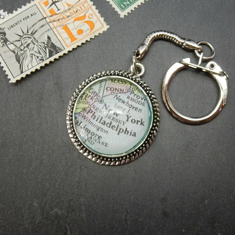 Custom Map Keychain Perfect for Long Distance Gift and for - Etsy
