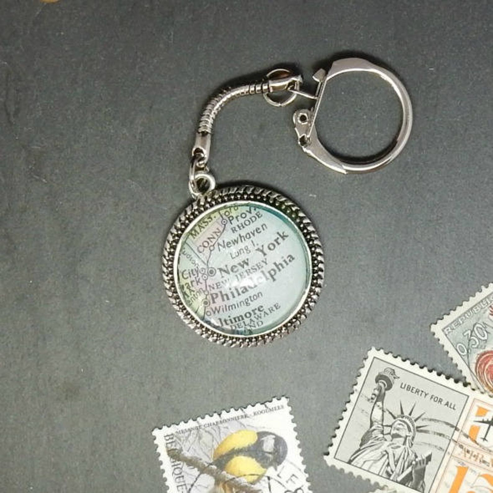 Custom Map Keychain Perfect for Long Distance Gift and for | Etsy