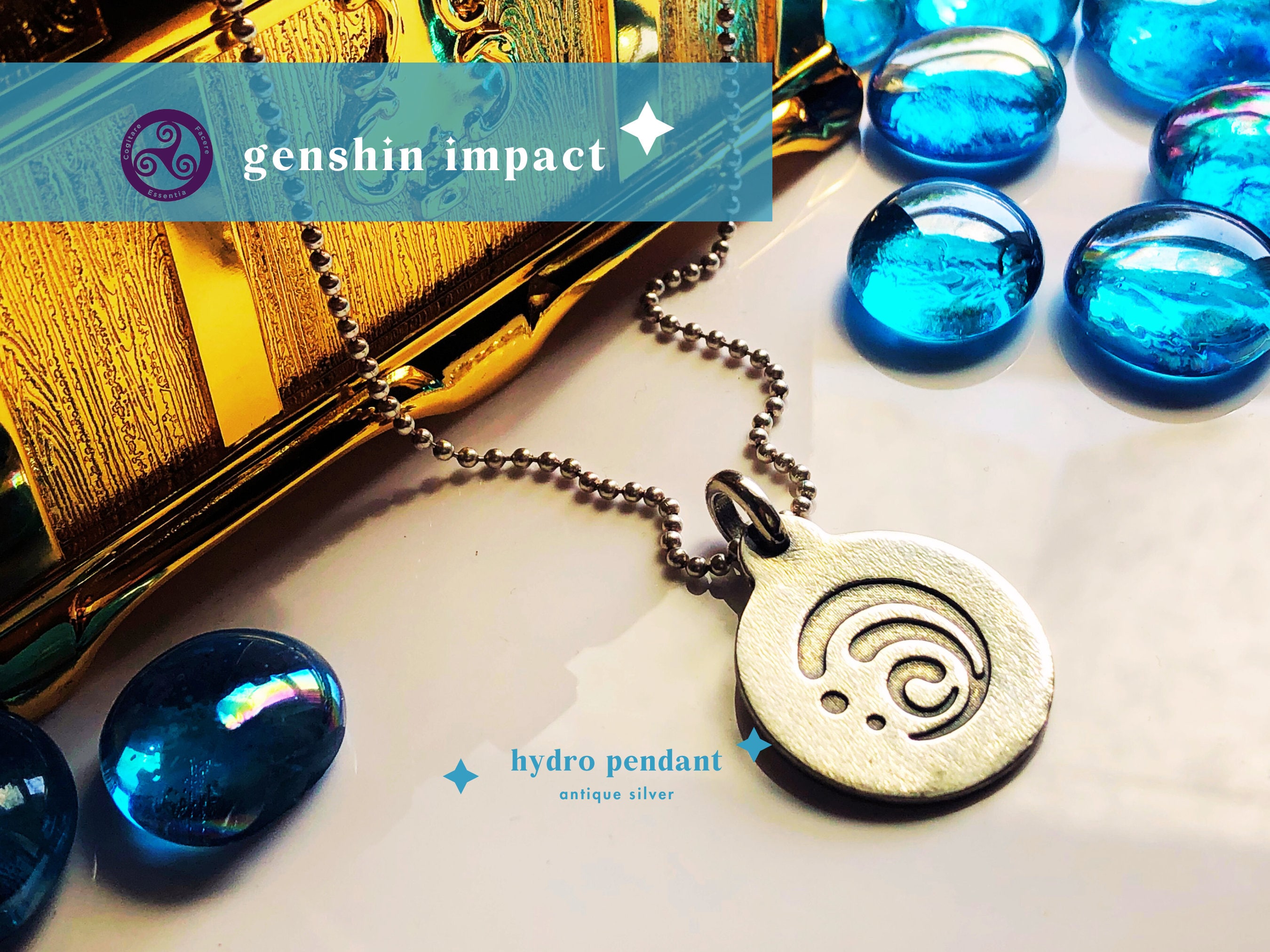 Genshin Impact Hydro Element Pendant - Available for Pre-order - Etsy