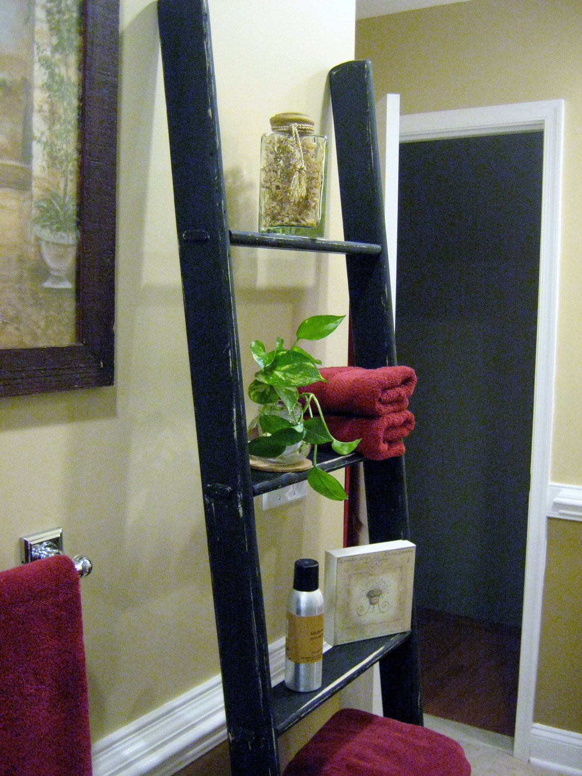 Rustic Wood Ladder Ladder Wall Decor Decorative Ladder - Etsy