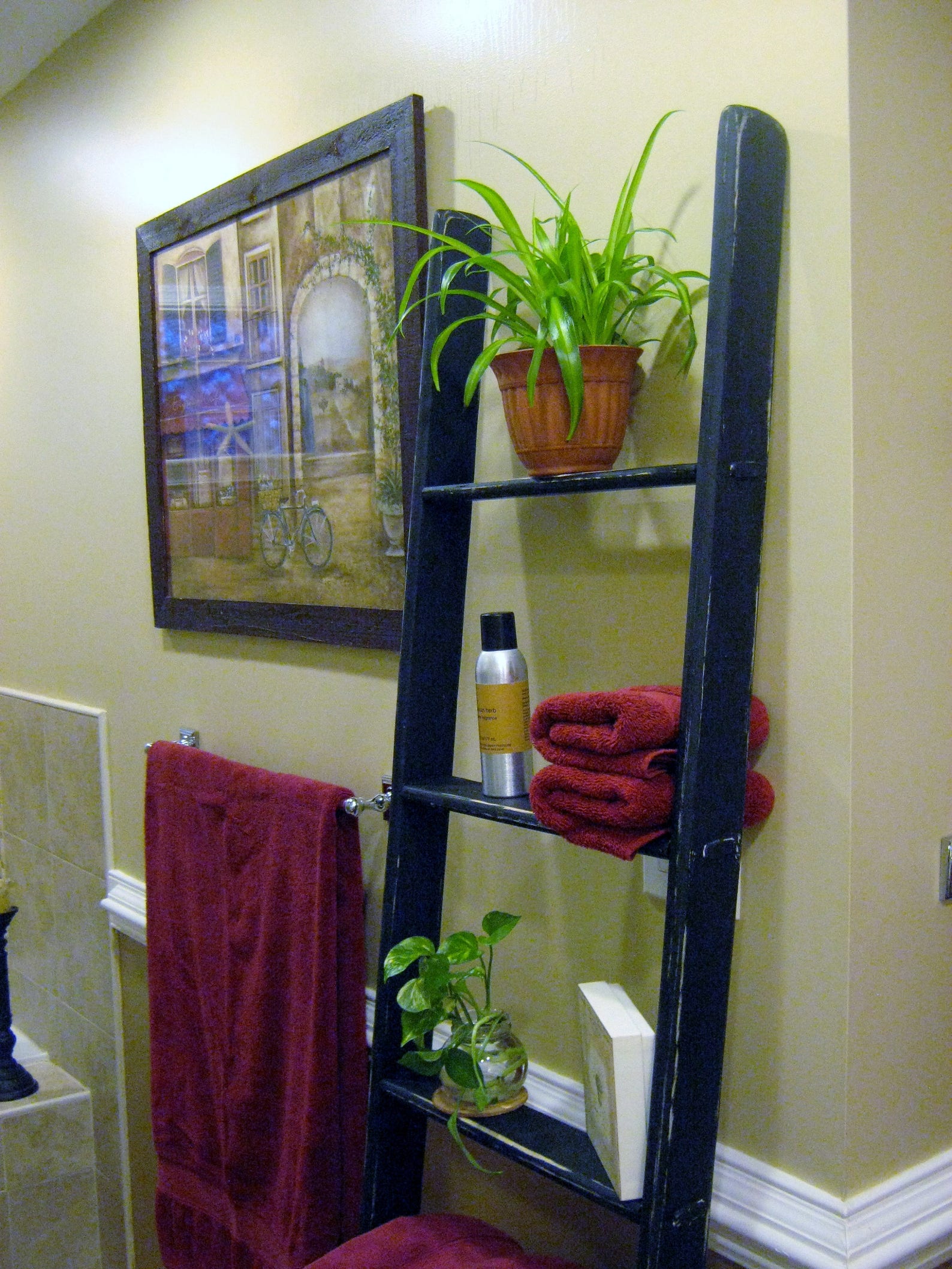 WOOD LADDER Towel Ladder for Bathroom - Etsy