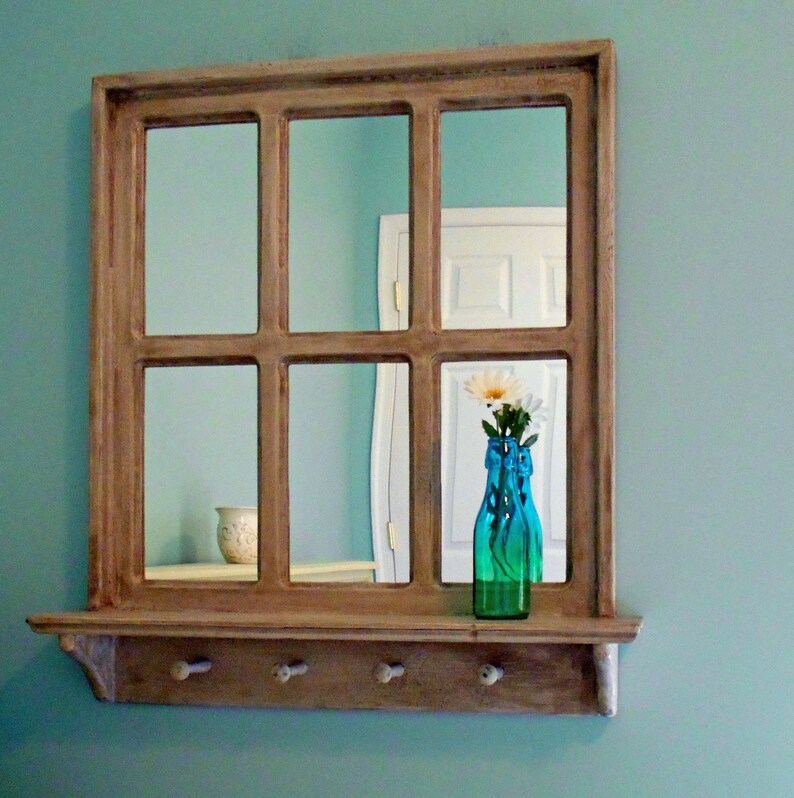 OLD WINDOW MIRROR Rustic Wall Mirror Wood - Etsy