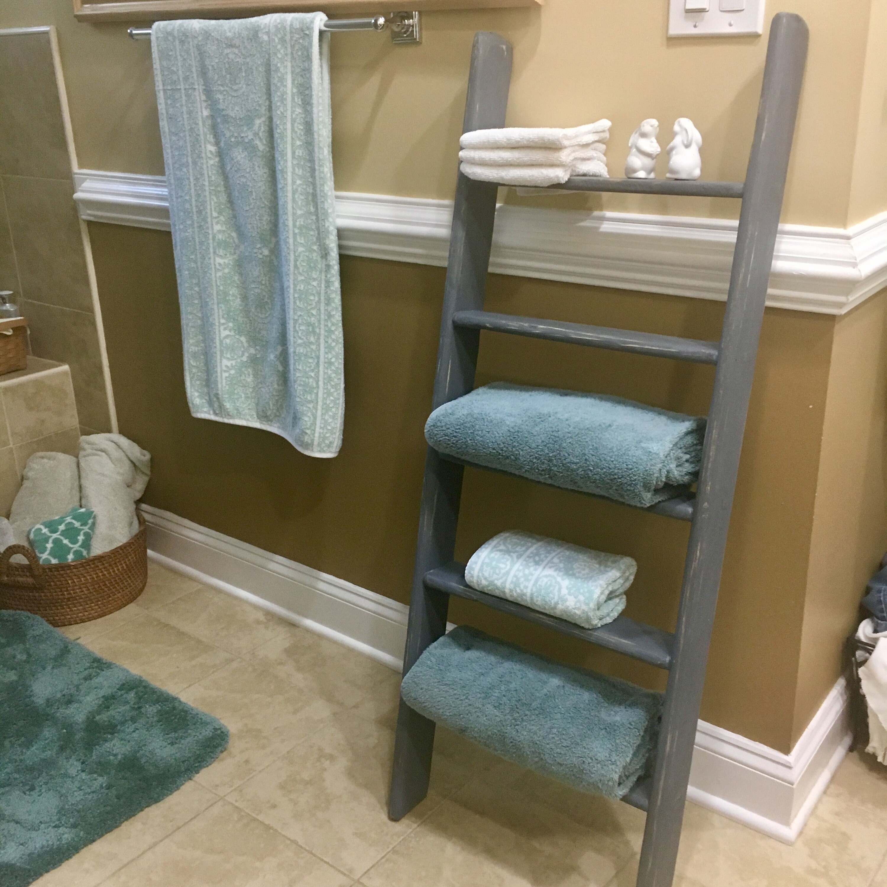 LADDER WALL DECOR Bathroom Wall Decor Storage | Etsy