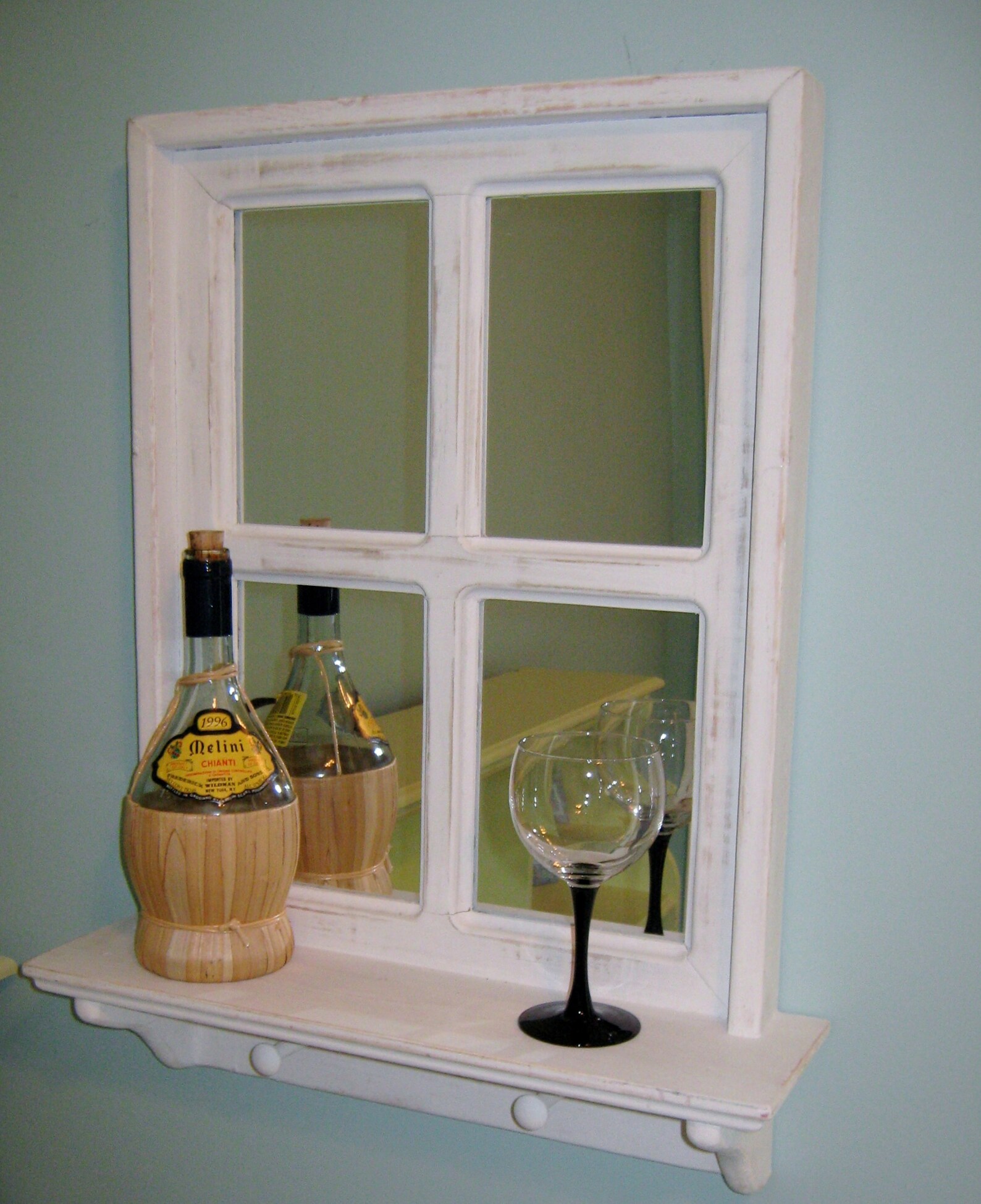 Mirrored Window White Distressed White Mirrored Window | Etsy