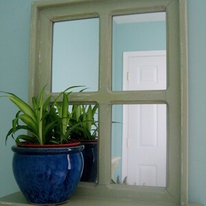 MIRRORED WINDOW, Entryway Mirror in Vintage Green - Etsy