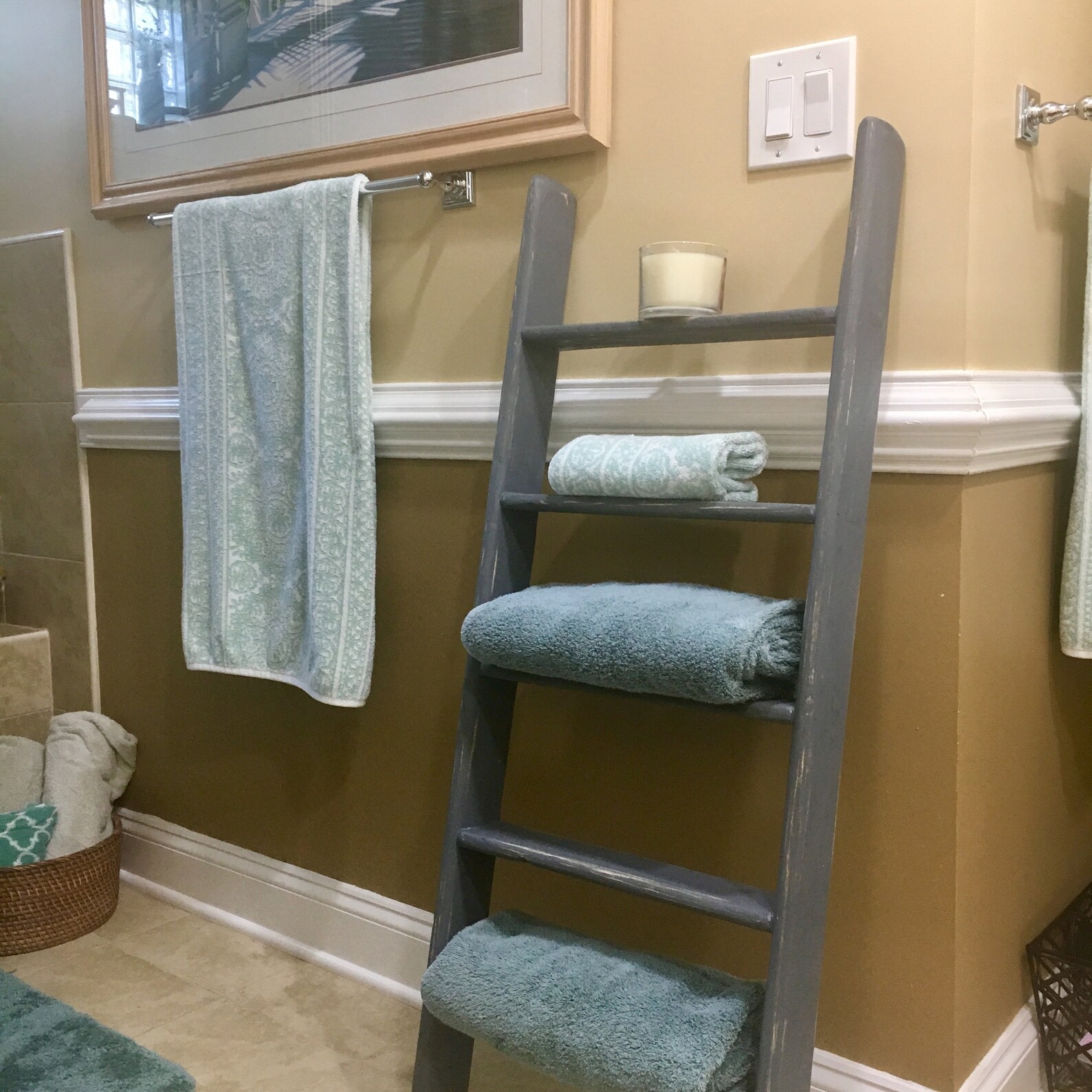 LADDER WALL DECOR Bathroom Wall Decor Storage | Etsy