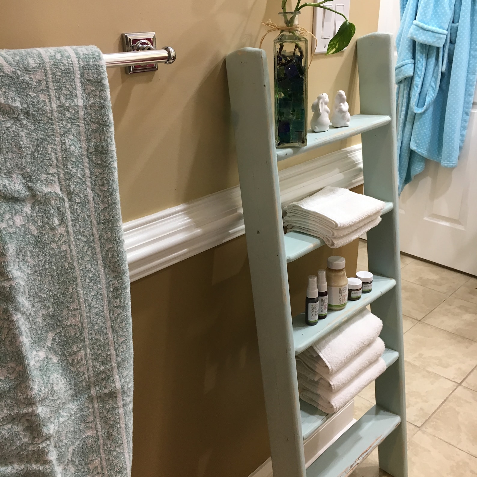 Leaning Ladder Shelf Rustic Ladder Shelf Leaning Shelf Books - Etsy