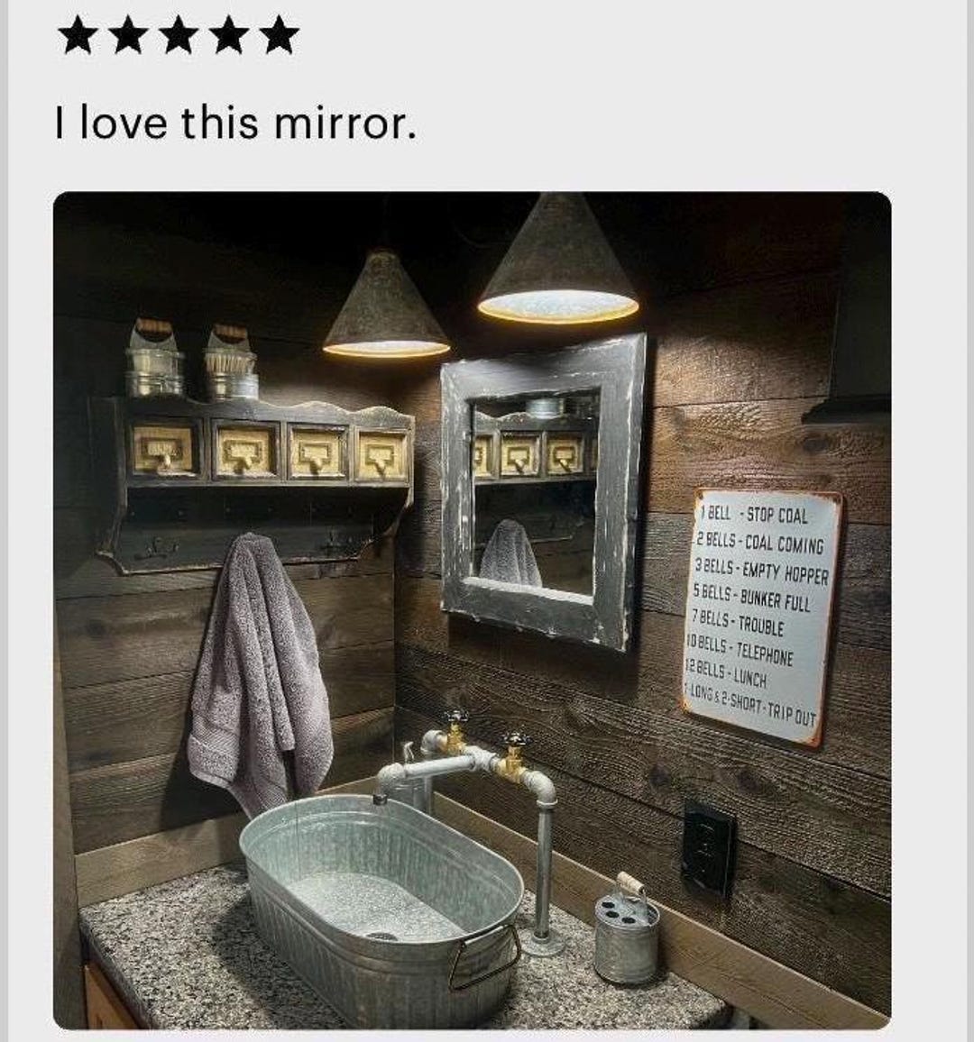 Black Rustic Mirror: Reclaimed Wood Farmhouse Decor (17.5" X 17.5") - Etsy