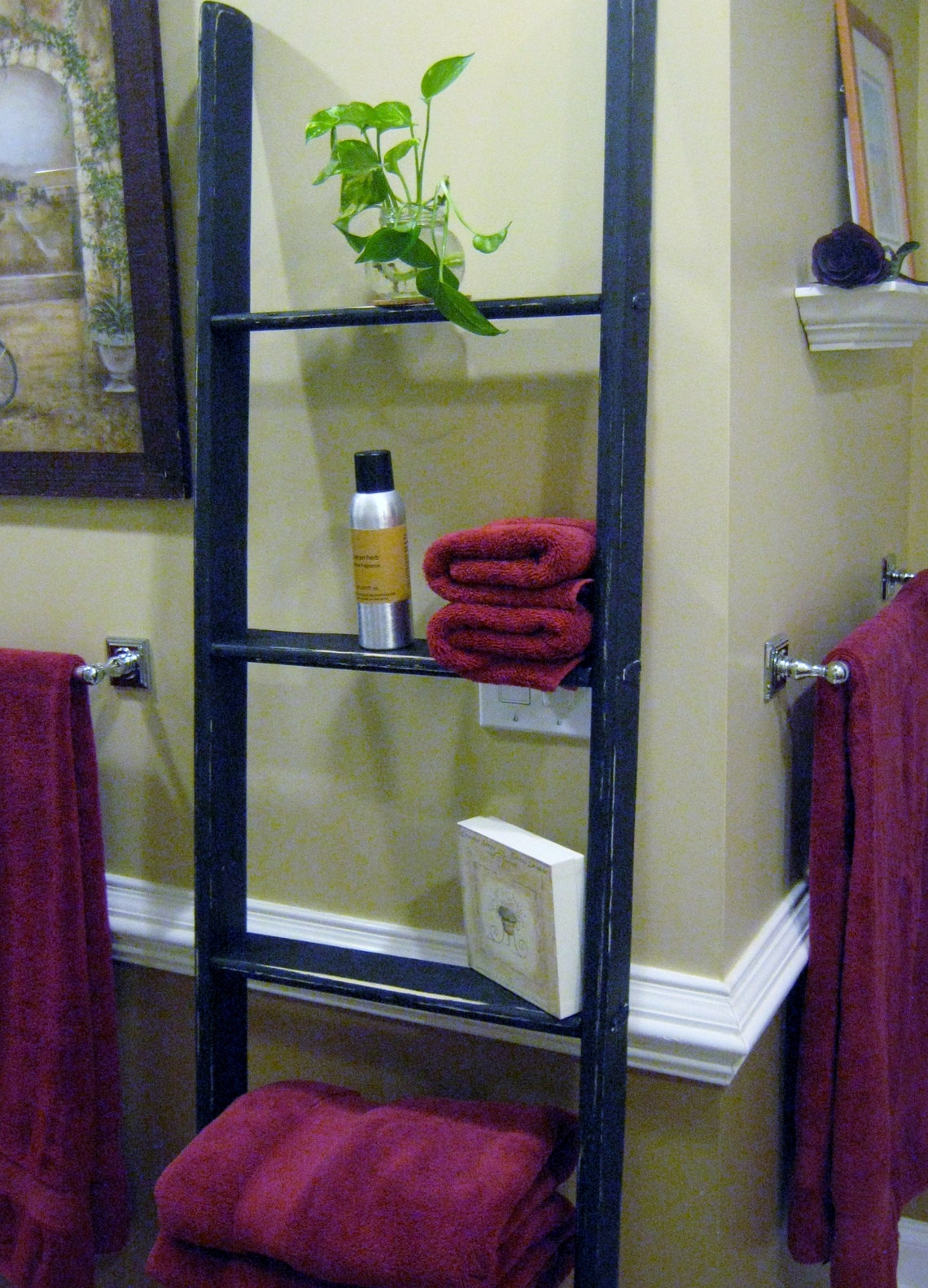 Rustic Wood Ladder Ladder Wall Decor Decorative Ladder - Etsy