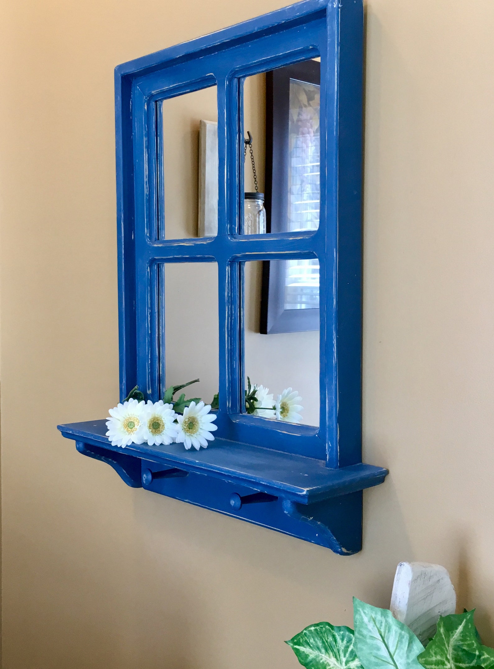 Wall Mirror Blue Baby Shower Gift Blue Wall Mirror - Etsy