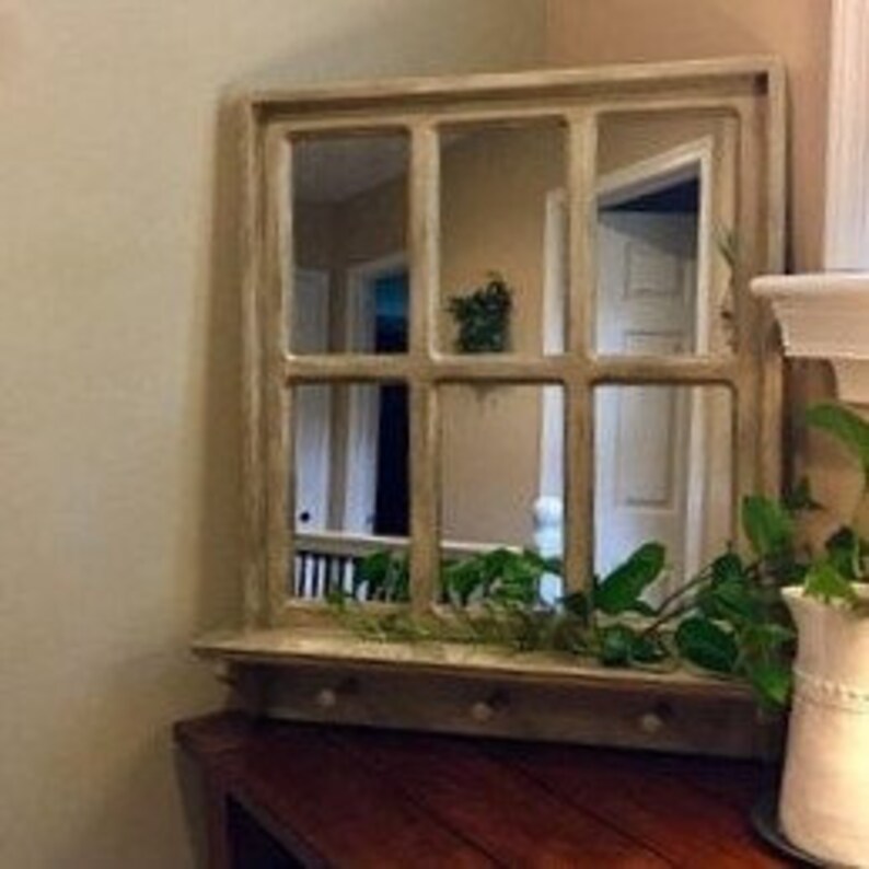 OLD WINDOW MIRROR Rustic Wall Mirror Wood - Etsy