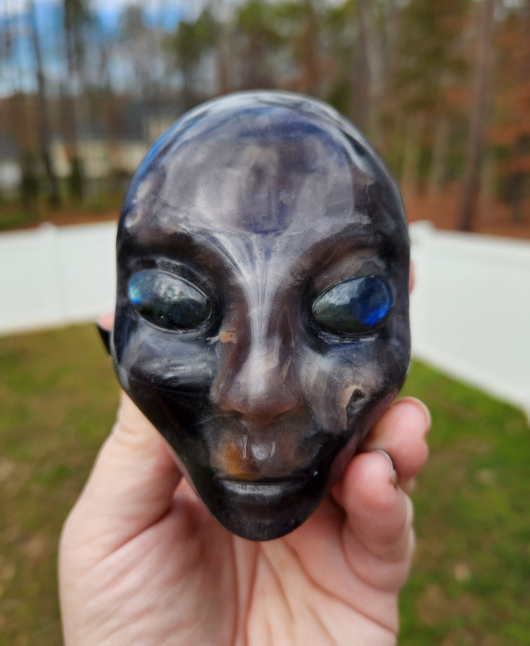 Stunning 4.2 Tall Rainbow Fluorite Crystal Fairy Elf Skull With ...