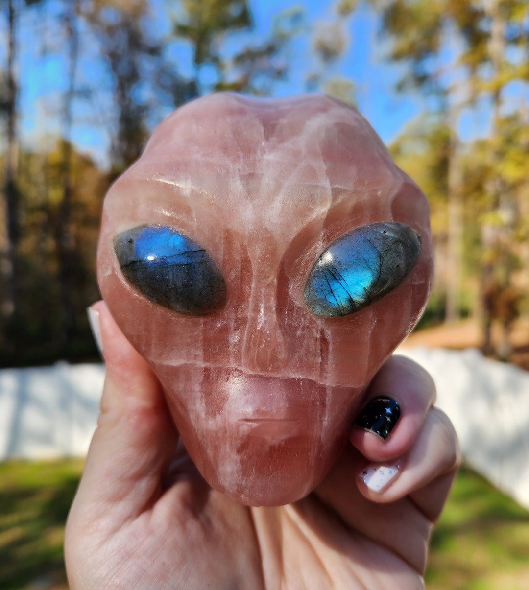 LOVELY Pink Calcite 4.4 Star Being Alien Crystal Skull Reiki, Chakra ...