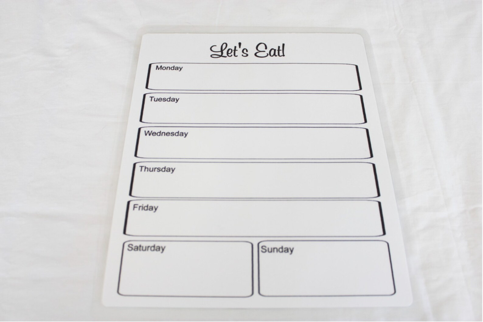 Weekly Menu Dry Erase Board Lets Eat - Etsy