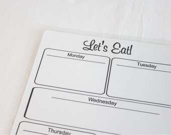 Weekly Menu Dry Erase Board Lets Eat - Etsy