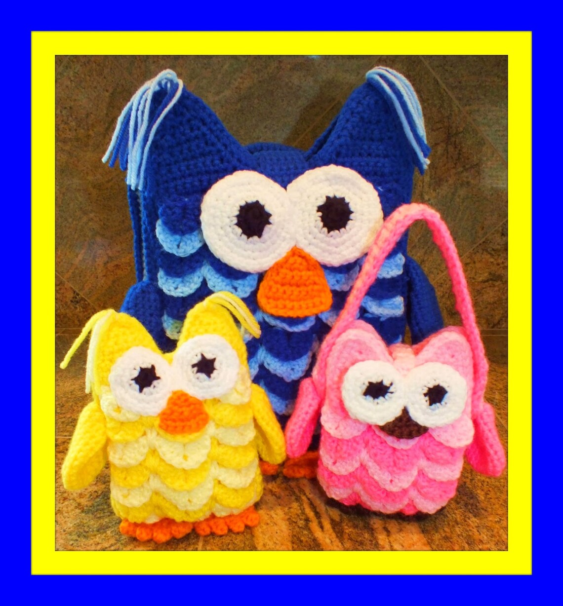 Owl Backpack, Owl Doll and Owl Purse Patterns© + Crocodile Stitch ...