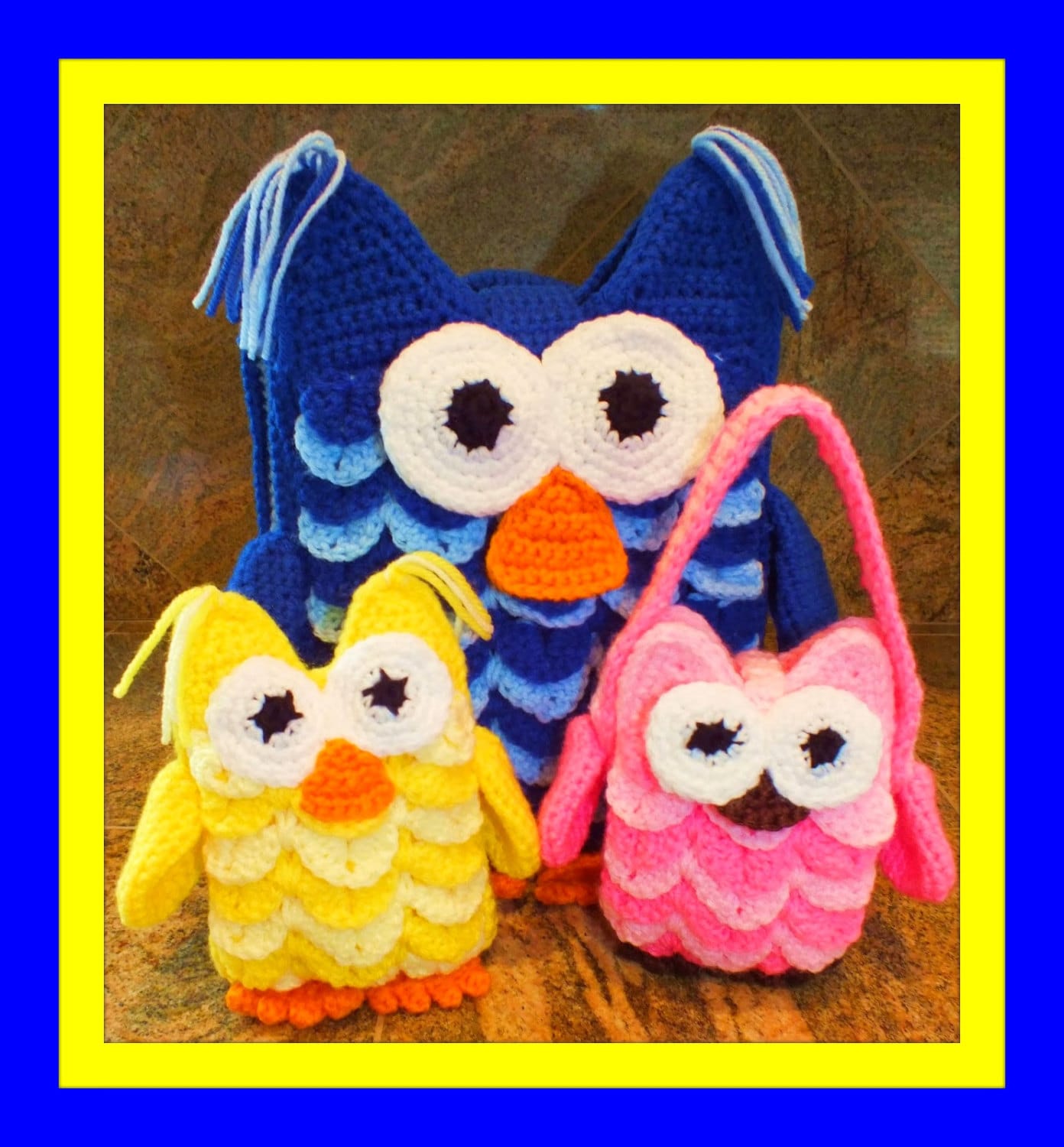Owl Backpack, Owl Doll and Owl Purse Patterns© + Crocodile Stitch ...