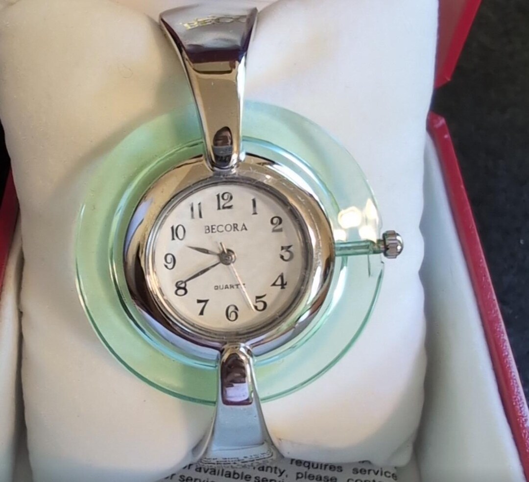 Becora Art Deco Style Silver and Green Watch NEW - Etsy
