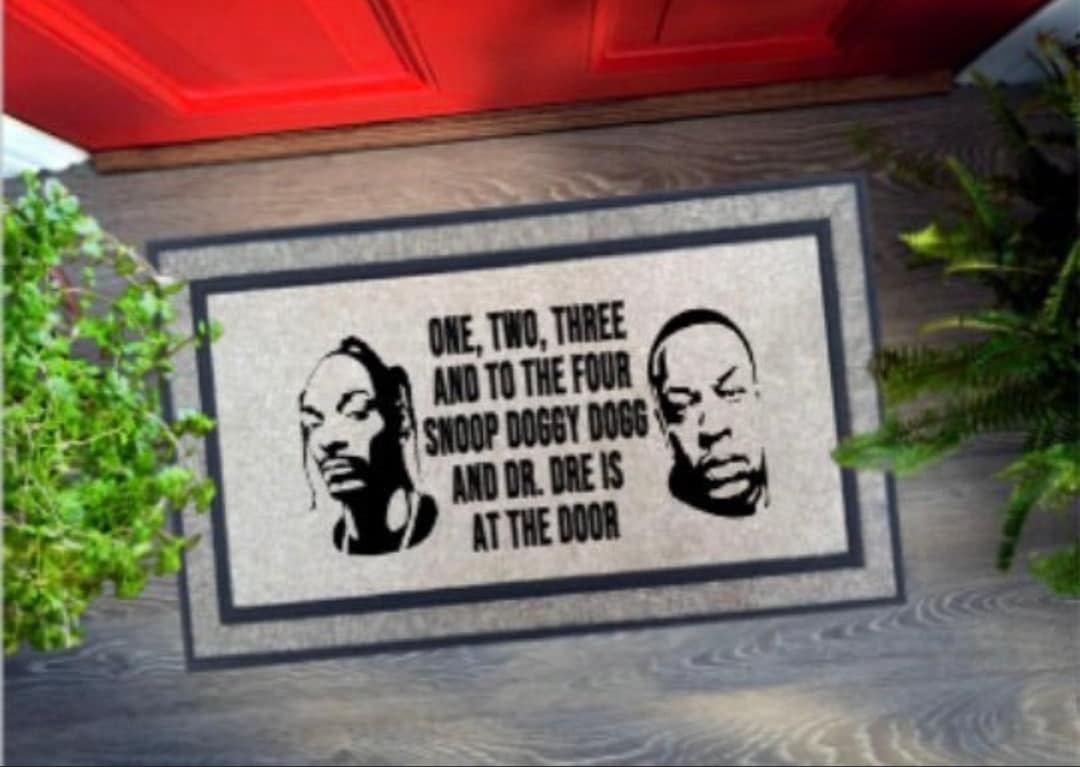 Rapper Door Mat, One Two Three and to the Four, Dog Doormat, Dre ...
