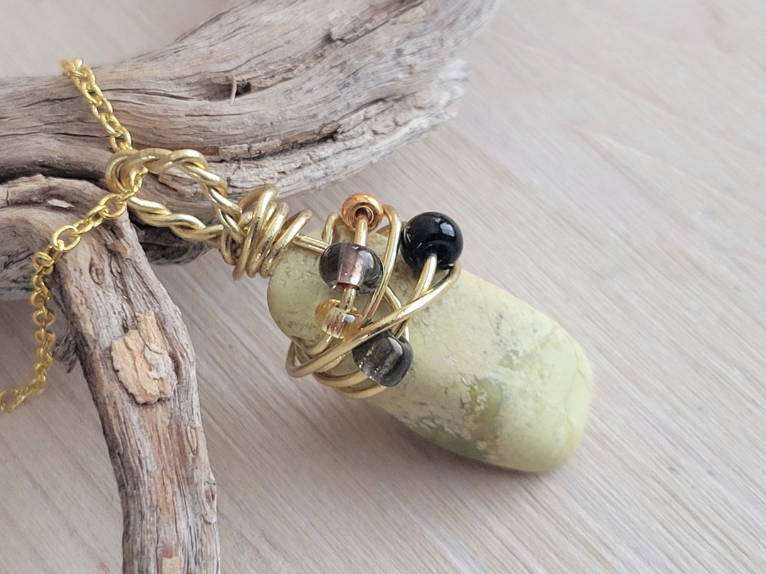 Serpentine Necklace, Beaded Pendant, Serpentine Beads, Serpentine ...