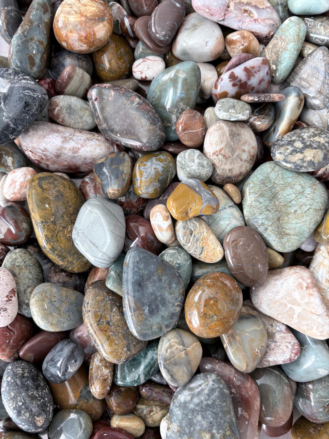 8 Oz Tumbled Stone Mystery Scoop, Polished California Beach Stones ...