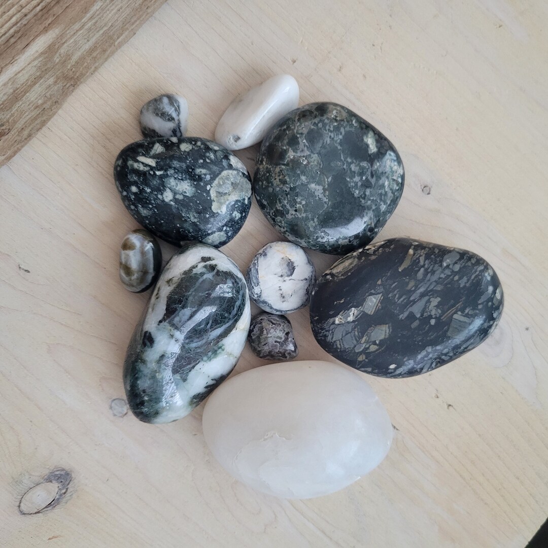 Ocean Rocks, 10 Black & White, Beach Rocks, Beach Stone, Striped Rocks ...