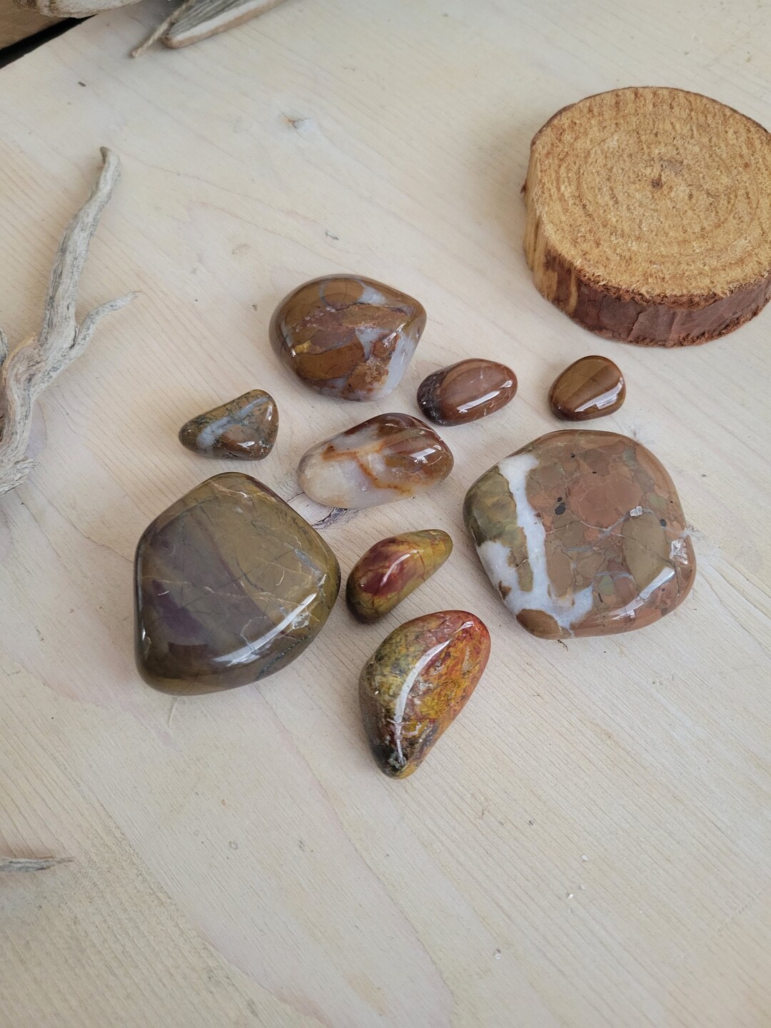 Ocean Jaspers 9 Count, Polished Gem Stone, Quartz Crystal, Ocean Jasper ...