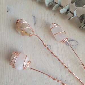 Plant Stake, Crystal Gemstone Garden Stake, Copper Stake, Tangerine ...