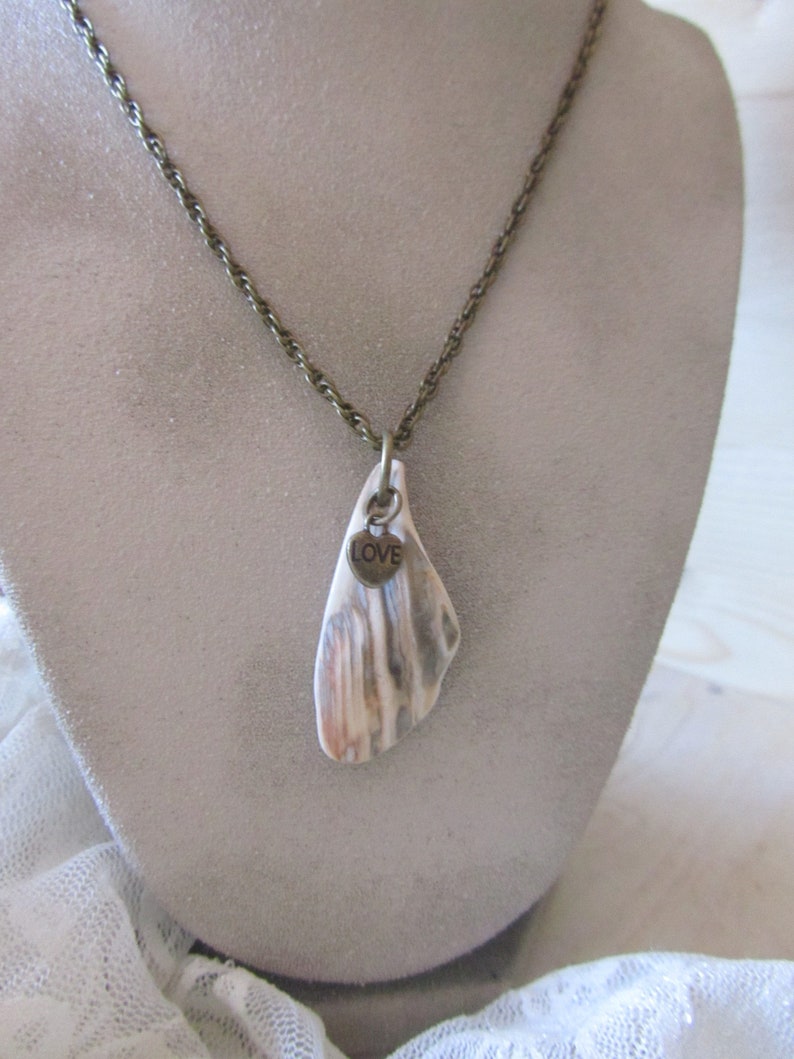 Shell Necklace, Beach Jewelry, Shell Pendant, Necklace With "love Heart ...
