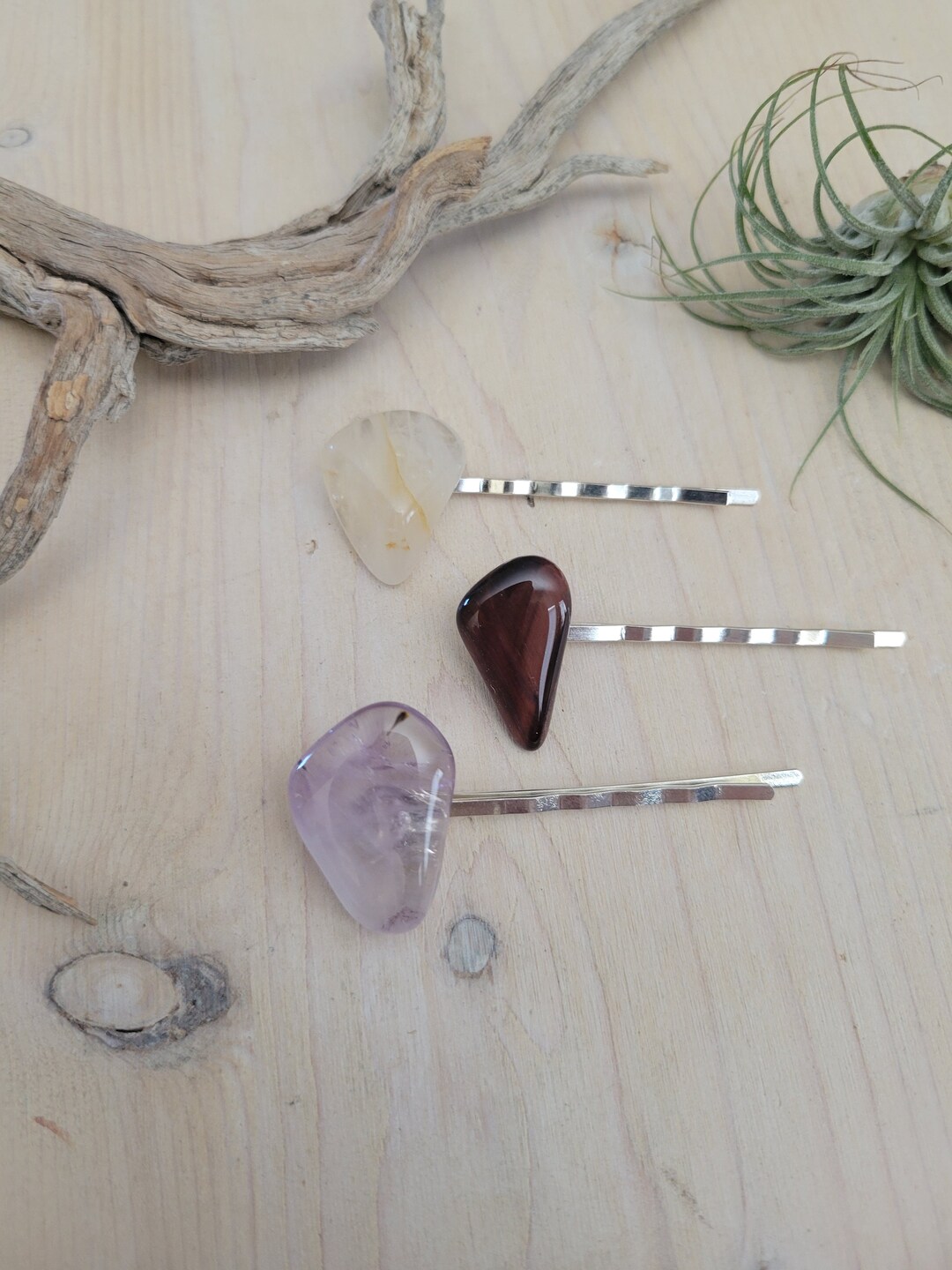 Gemstone Hair Pins, Quartz Bobby Pins, Natural Stone Hair Pins, Crystal ...