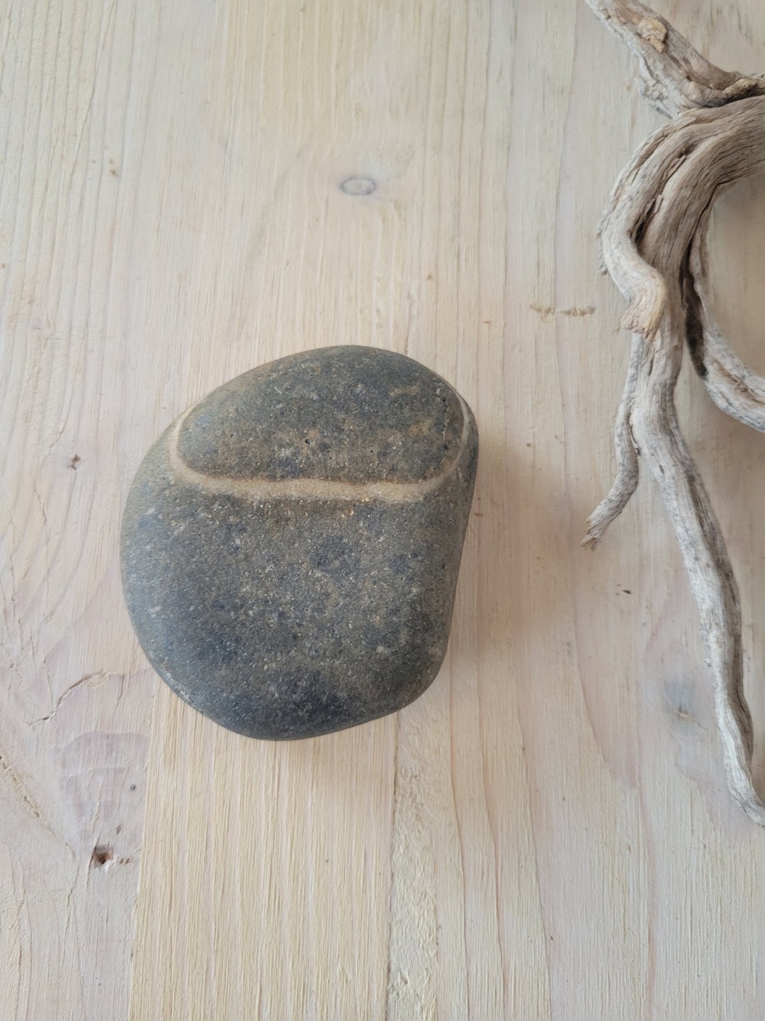 Natural Wishing Stone, Dark Grey, Beach Stone, Rock Gift Set, Palm ...