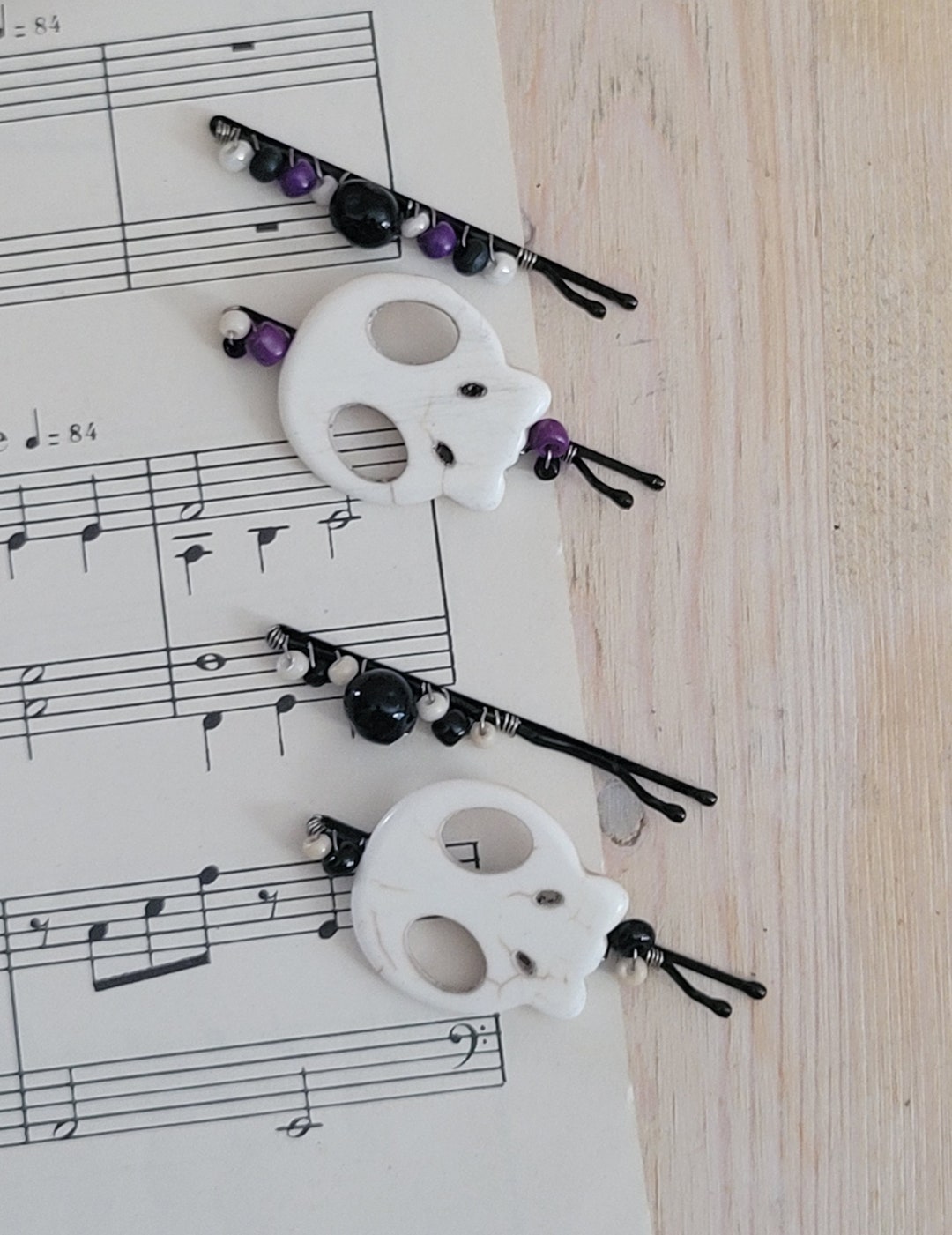 Skull Bobby Pins, Spooky White Skull Bobby Pins, Halloween Bobby Pins ...