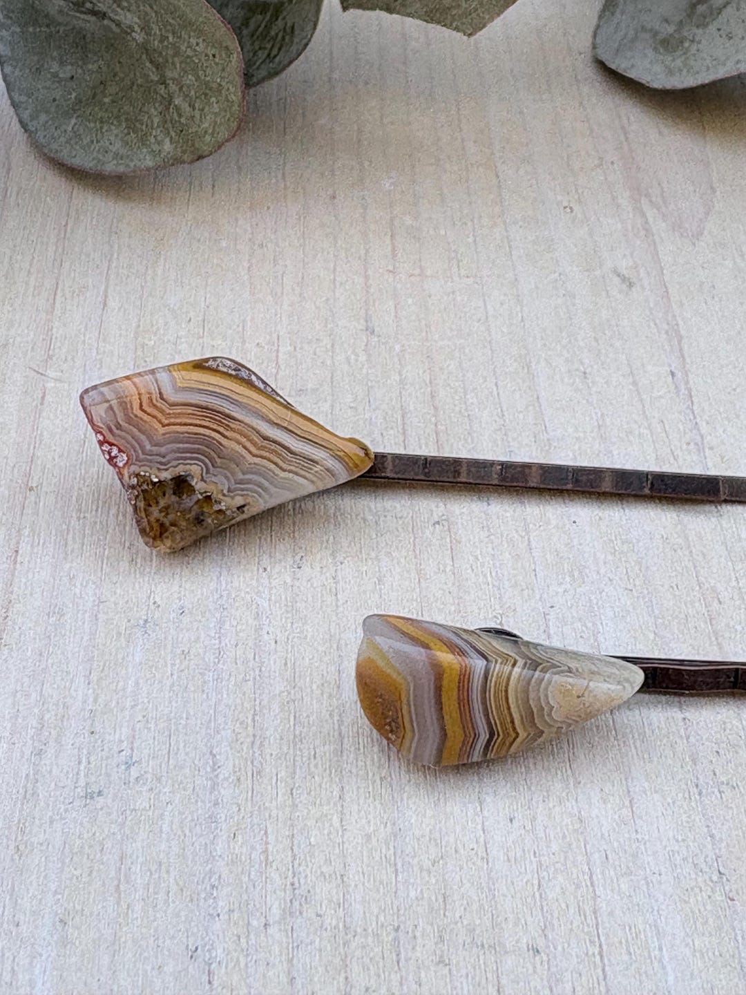 Laguna Lace Agate Stone Bobby Pins, Decorative Stone Hair Pins, Natural ...