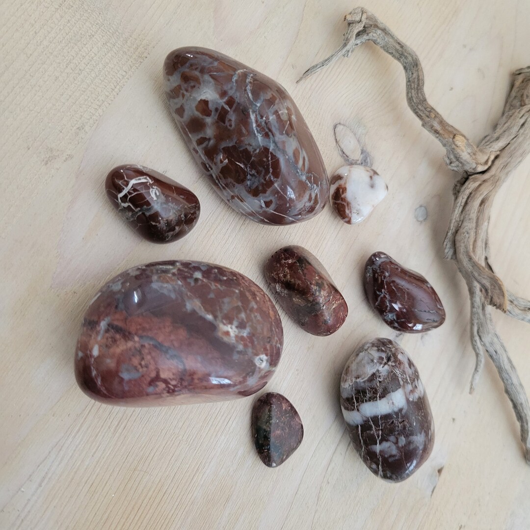 Ocean Jaspers (8 Count), Red Toned Polished Gem Stone, Ocean Jasper ...